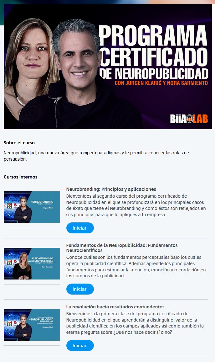 Programa Certificado de Neuropublicidad - cursosenoferta.com
